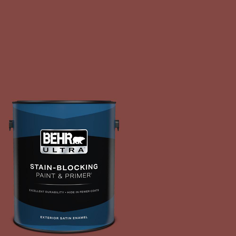 BEHR ULTRA 1 gal. #S-H-170 Red Brick Satin Enamel Exterior Paint ...
