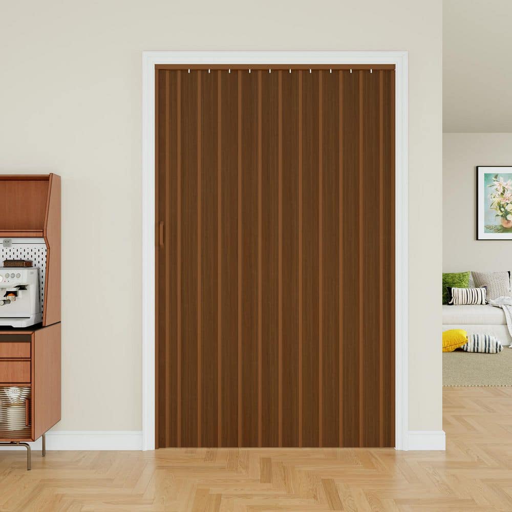 ARK DESIGN Blackout Door 48 in. x 80 in. Walnut Vinyl PVC Accordion ...
