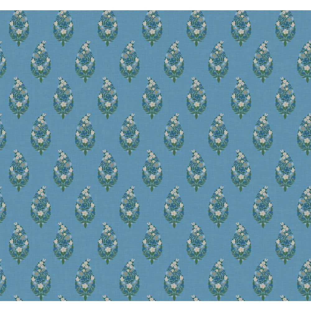 RIFLE PAPER CO. Paisley Blue Metallic Paper Non-Pasted Wallpaper RF7473 ...