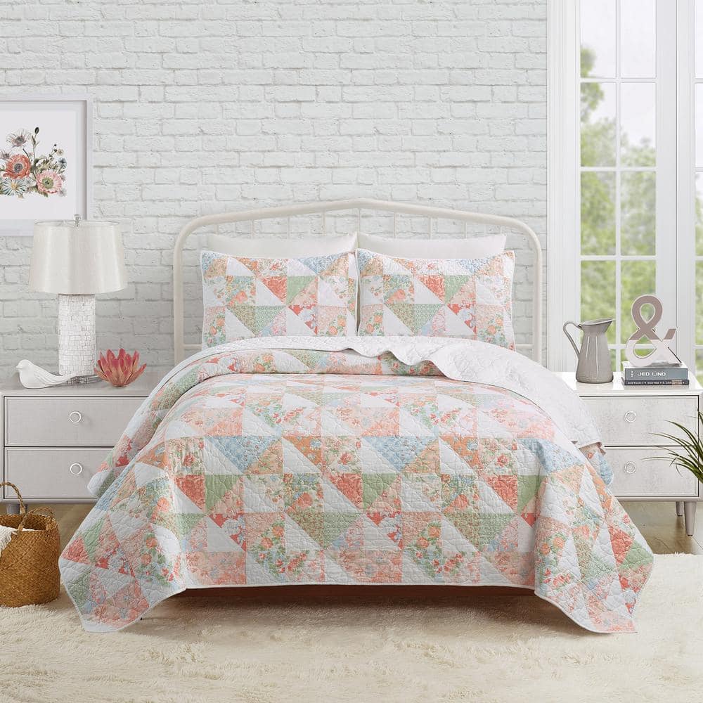 MODERN HEIRLOOM Coventry Multi Patchwork Cotton King Quilt Set ...