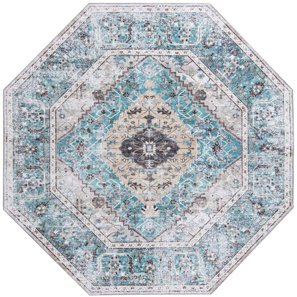 Unique Loom Yara Yash Seaglass 7 ft. 10 in. x 7 ft. 10 in. Area Rug ...