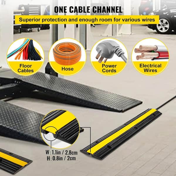 VEVOR 1-Channel Rubber Cable Protector Ramps 22046 lbs. Loading Cable ...