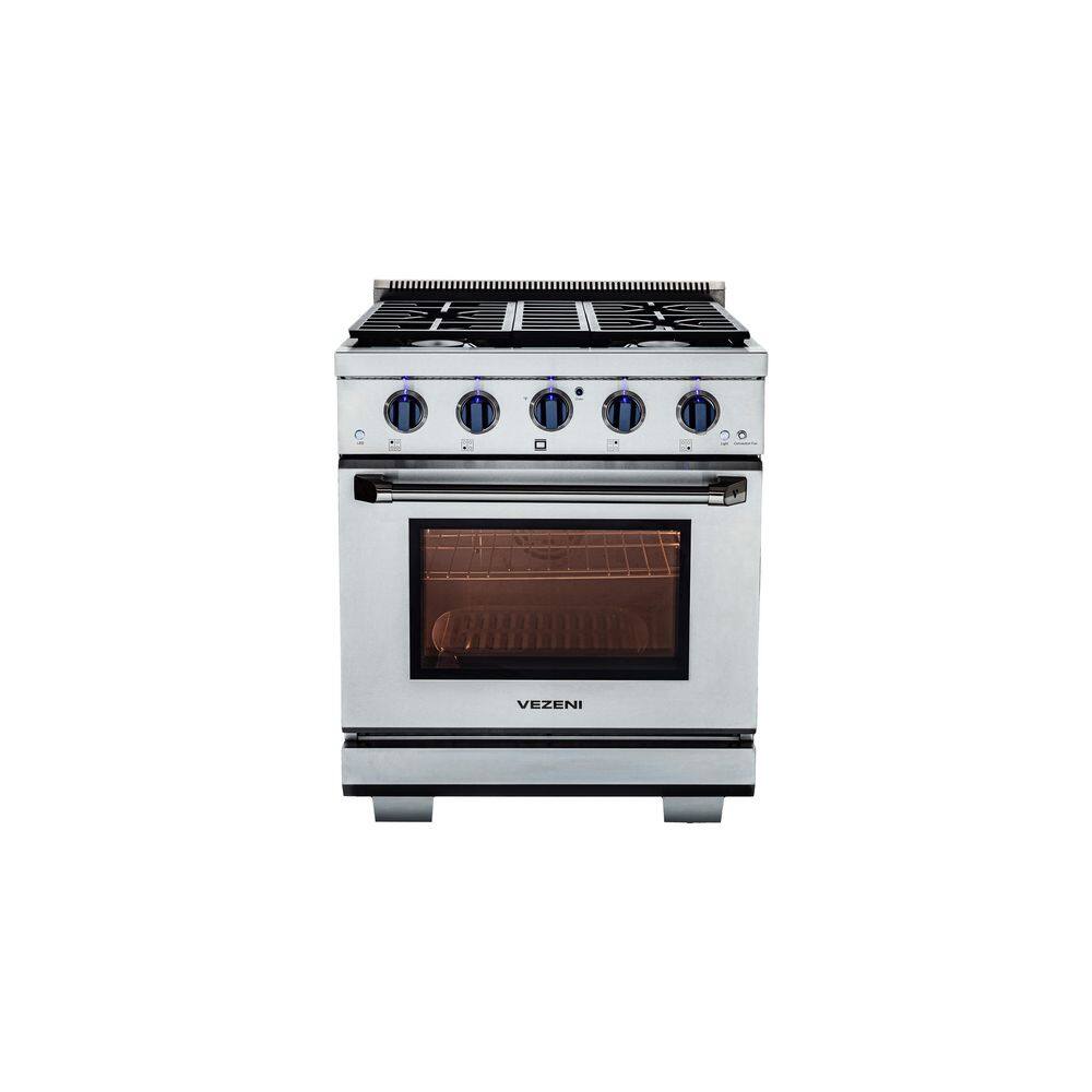 VEZENI Randolph Collection 30 in. 4 Burners Freestanding Gas Range in ...