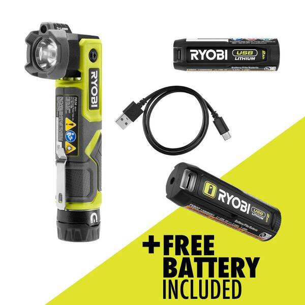 RYOBI USB Lithium Pivoting 625 Lumens Head Light Kit with 2.0 Ah ...