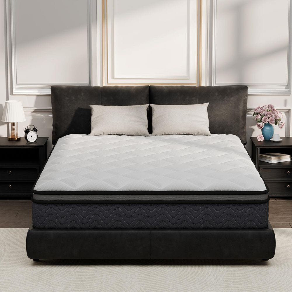 Somnify King Medium Hybrid Memory Foam 12 in. Pocket Spring Support and ...