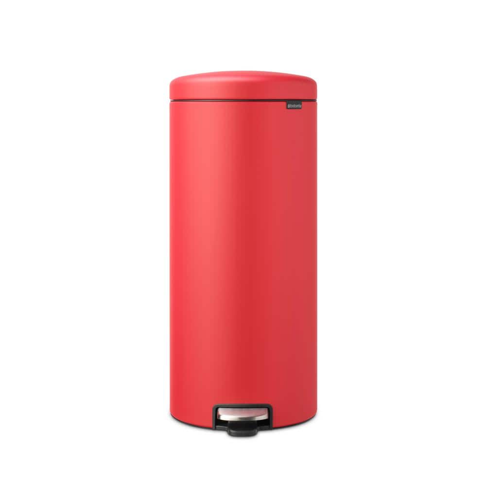 Brabantia NewIcon 8 Gal. (30 l) Mineral Loving Red Step-On Trash Can ...