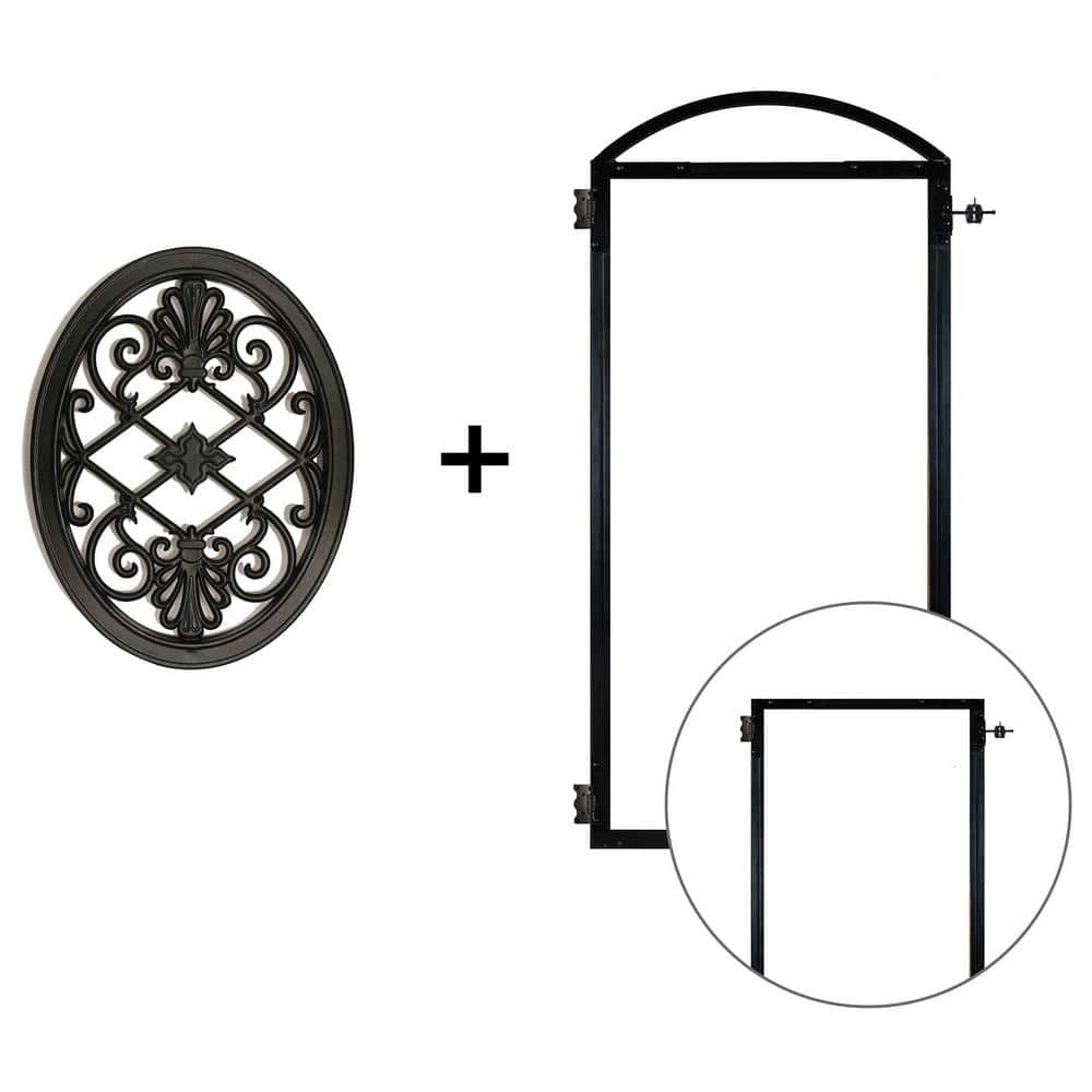 NUVO IRON EZ Install 6-Standard Fence Board Arched Pro Gate Frame with ...