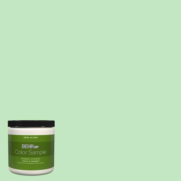 BEHR PREMIUM PLUS 8 oz. #450A-3 Mountain Mint Semi-Gloss Interior ...