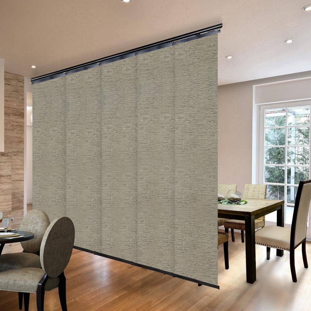 EMOH Bark 58 in. to 110 in. W x 116 in. L Adjustable 5-Panel, Black ...