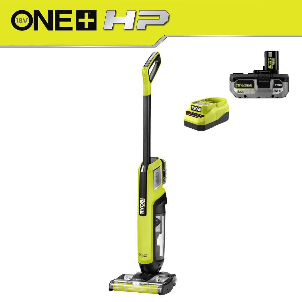 RYOBI ONE+ HP 18V Cordless High-Capacity Stick Vacuum Kit with 4.0 Ah ...