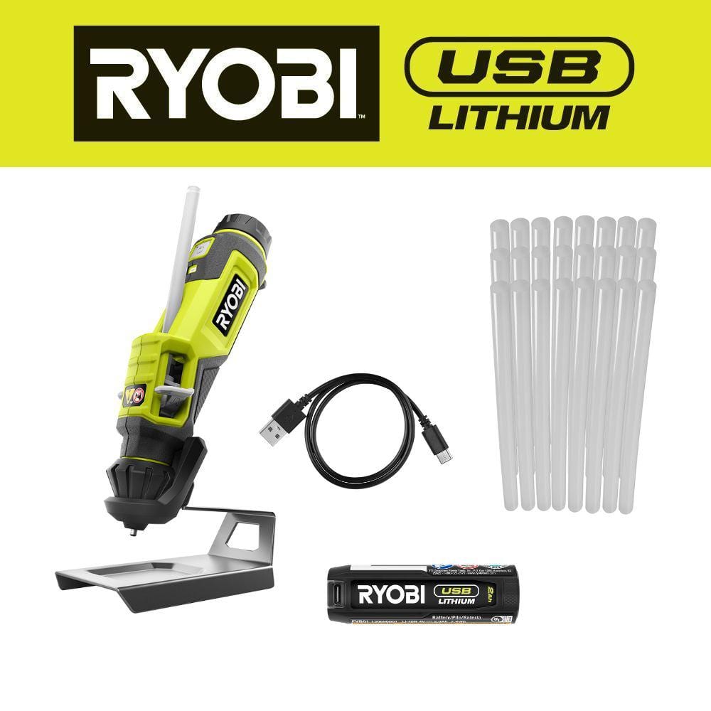 RYOBI USB Lithium Glue Pen Kit with 2.0 Ah USB Lithium Battery ...