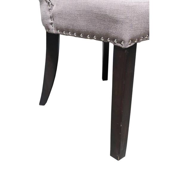HomeRoots Valerie 36 in. Taupe Linen Side Chair 2000488560