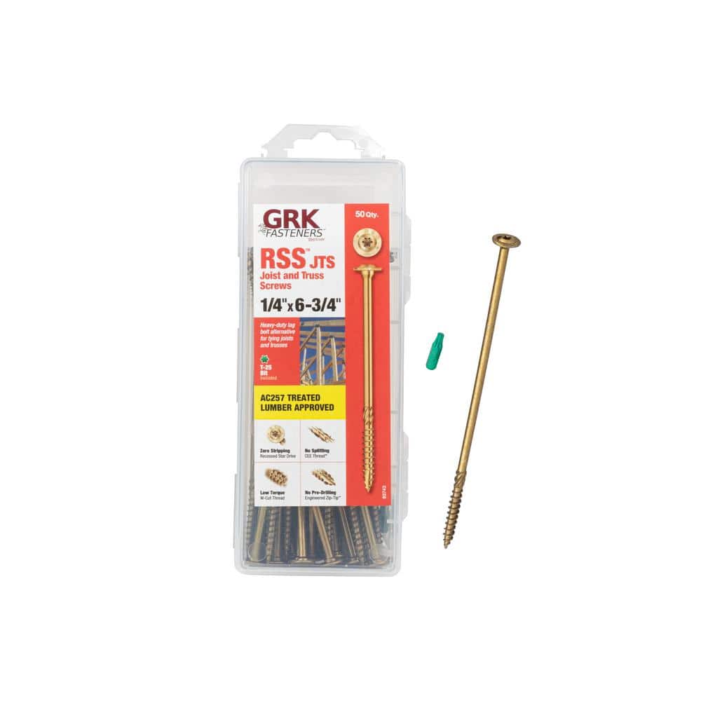 GRK Fasteners 1/4 in. x 6-3/4 in. Star Drive Low Profile Washer Head ...