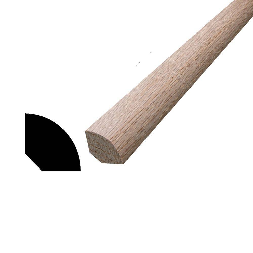 Alexandria Moulding WM 106 11/16 in. x 11/16 in. x 96 in. Oak Quarter ...