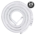 Power Gear 25 ft. Coil Cord Telephone Line, White Phone Handset 76122