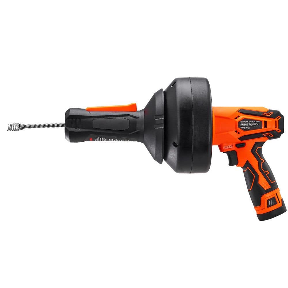 SKYSHALO 12-Volt Electric Drain Auger 25 ft. Cordless Plumbing Snake ...
