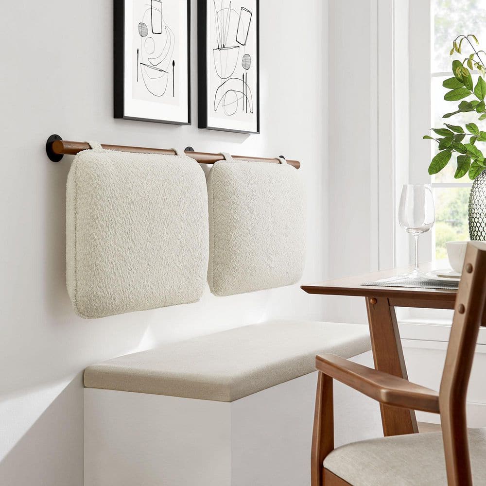 MODWAY Anela Chenille Upholstered Wall-Mounted Headboard Queen Size in ...