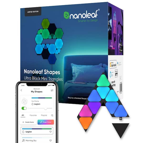 Nanoleaf Shapes Smart Wifi Black Mini Triangle Expansion Pack (10 ...