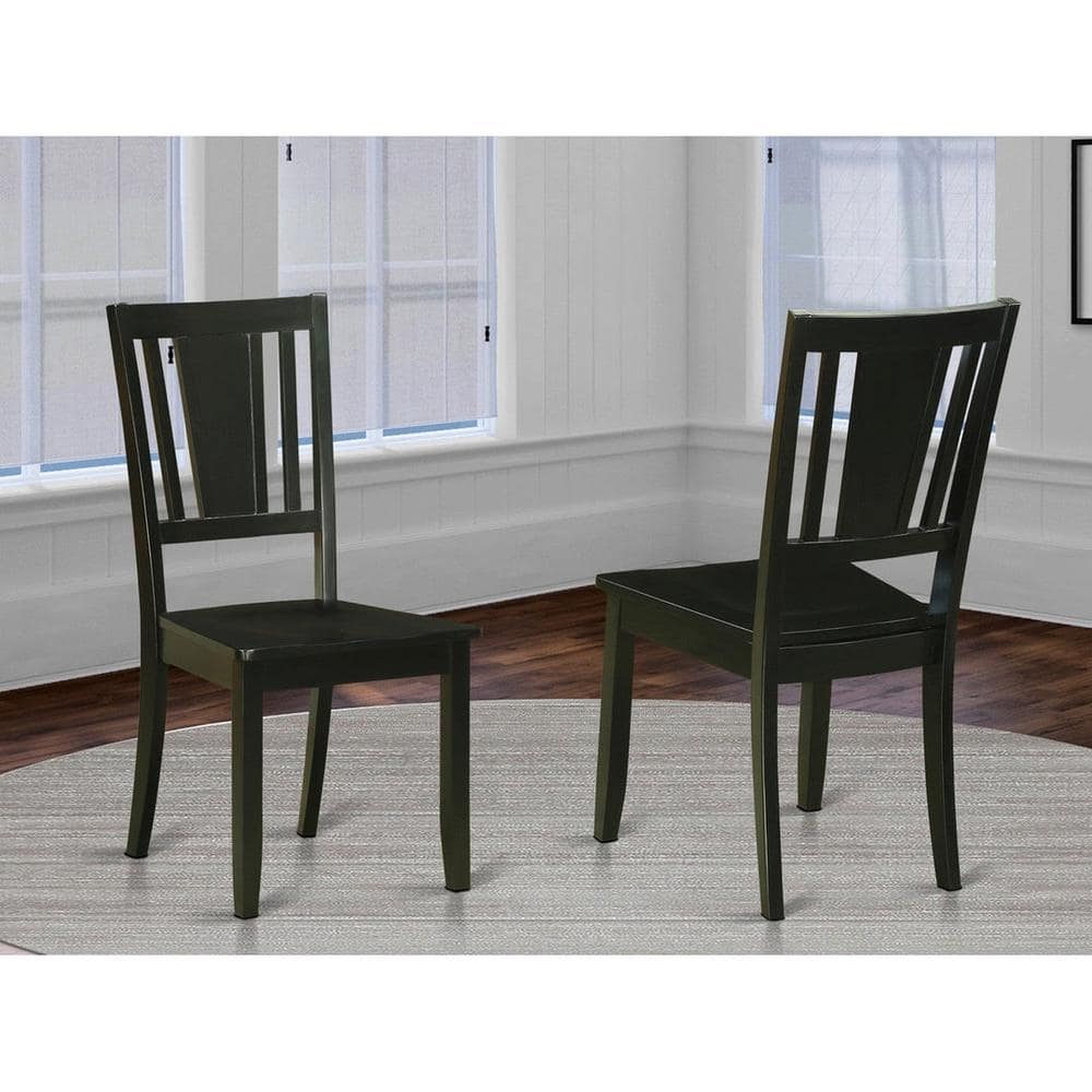 HOME IMPORTS EMPORIUM Black Wooden Seat Slat Back Dining Chair (Set of ...