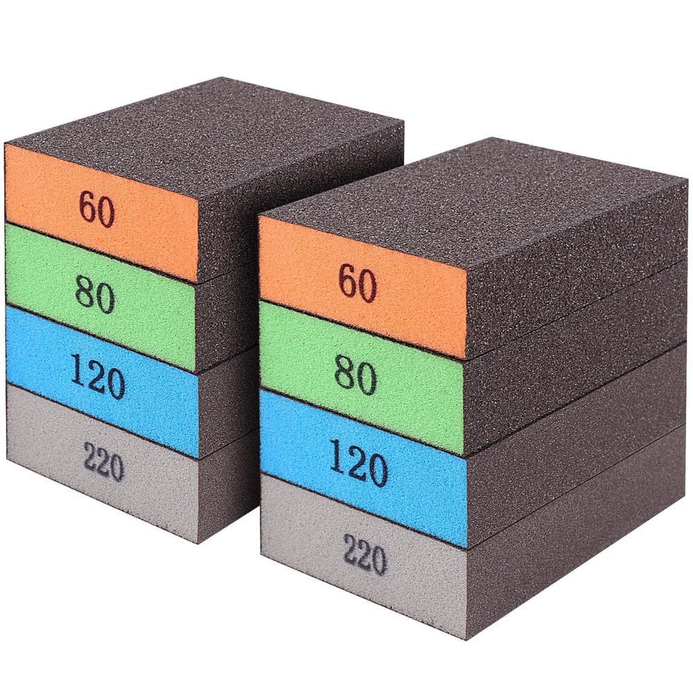 8-Pack Sanding Sponge, 4 Grits 60/80/120/220, Washable and Reusable ...