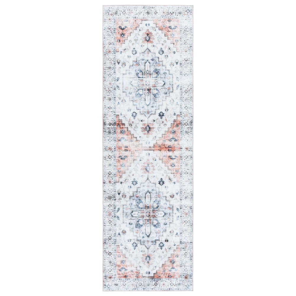 SAFAVIEH Martha Stewart Washable Sage/Light Rust 3 ft. x 8 ft. Machine ...