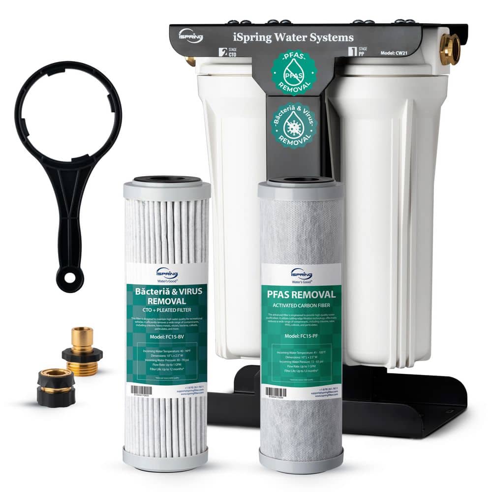 ISPRING 2-Stage RV Water Filtration System, SGS-Tested PFAS, Bacteria ...