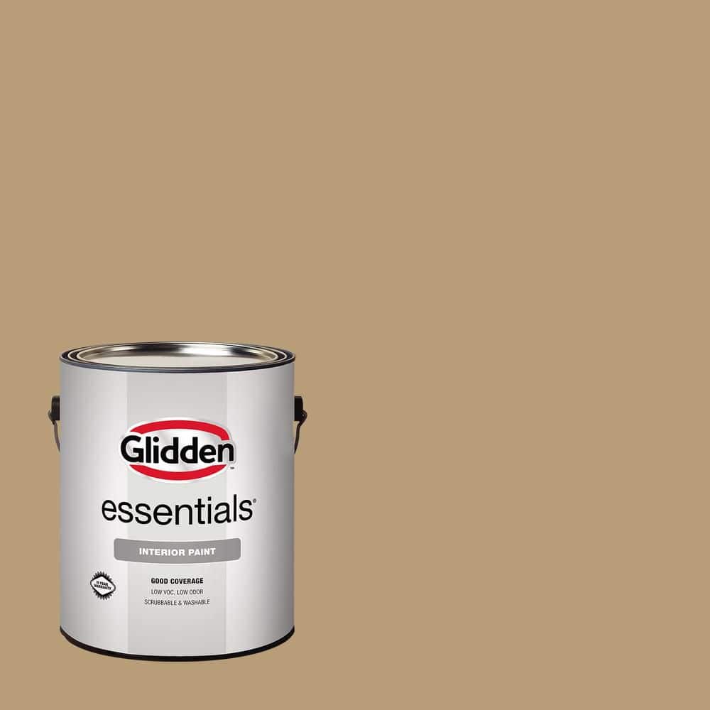 Glidden Essentials 1-gal. PPG1086-5 Earthy Ocher Flat Interior Paint ...