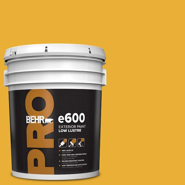 BEHR PRO 5 gal. #P280-7 Midsummer Gold Low Luster Exterior Paint ...