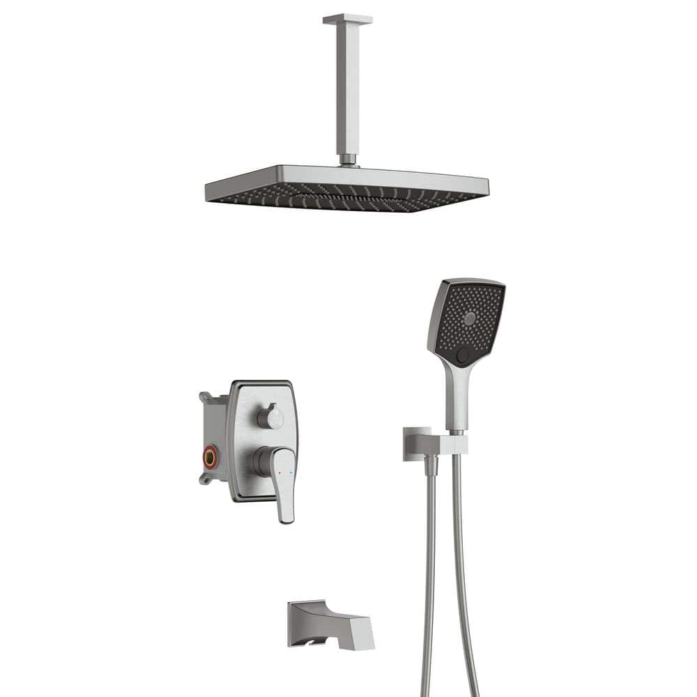 INSTER AIM Single Handle 3-Spray Shower Faucet 2 GPM Ceiling Mount ...
