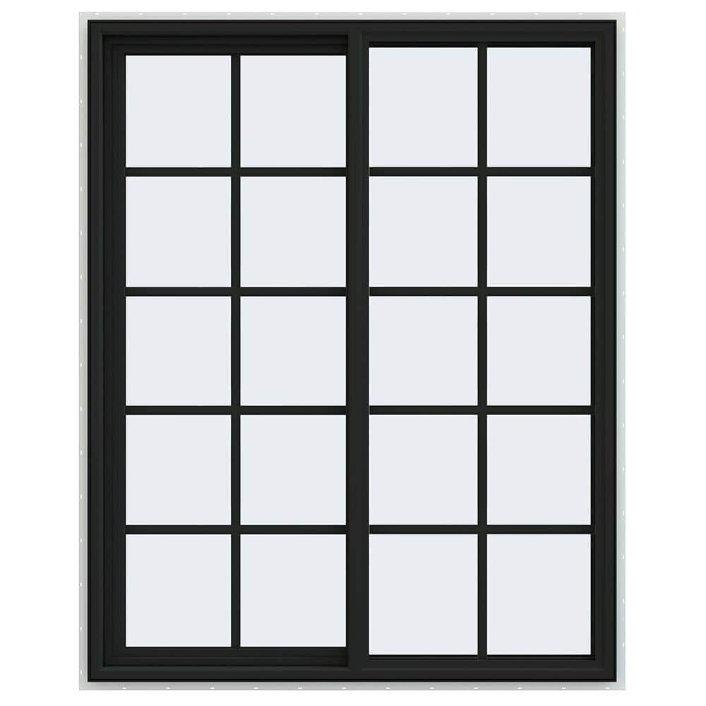 JELD-WEN 48 in. x 60 in. V-4500 Series Bronze FiniShield Vinyl Left ...