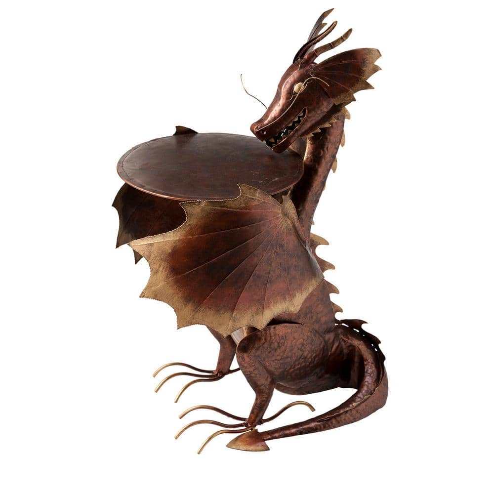 Evergreen Dragon Metal Outdoor Side Table 8F00482 - The Home Depot