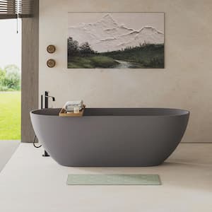 INSTER 65 in. W x 29.5 in. W Solid Surface Composite Flat bottom ...