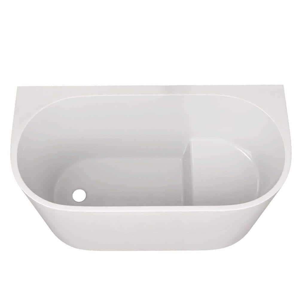 NTQ 47 in. W x 27 in. L Soaking Bathtub Acrylic Tubs Stand Alone Oval ...