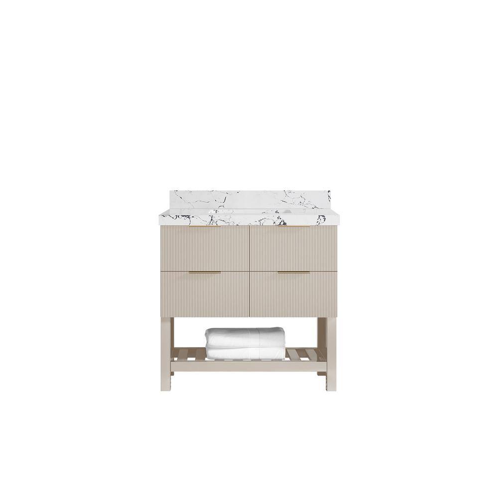 Willow Collections Catalina 36 in. Single Sink Freestanding Fine Grain ...