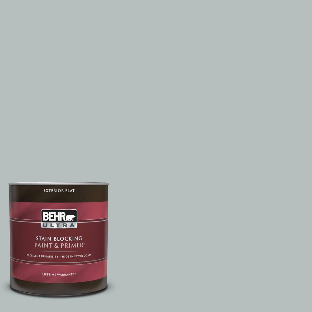BEHR ULTRA 1 qt. #720E-3 Rocky Mountain Sky Flat Exterior Paint ...