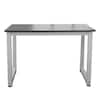 Outopee 43 in. W Retangular Black Wooden Computer Desk 931123567838 ...