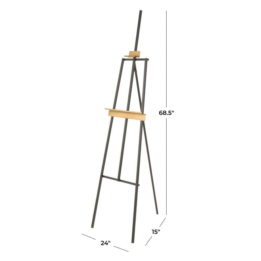 Litton Lane Black Metal Painter ft.s Inspired Floor 4-Tier Easel with ...