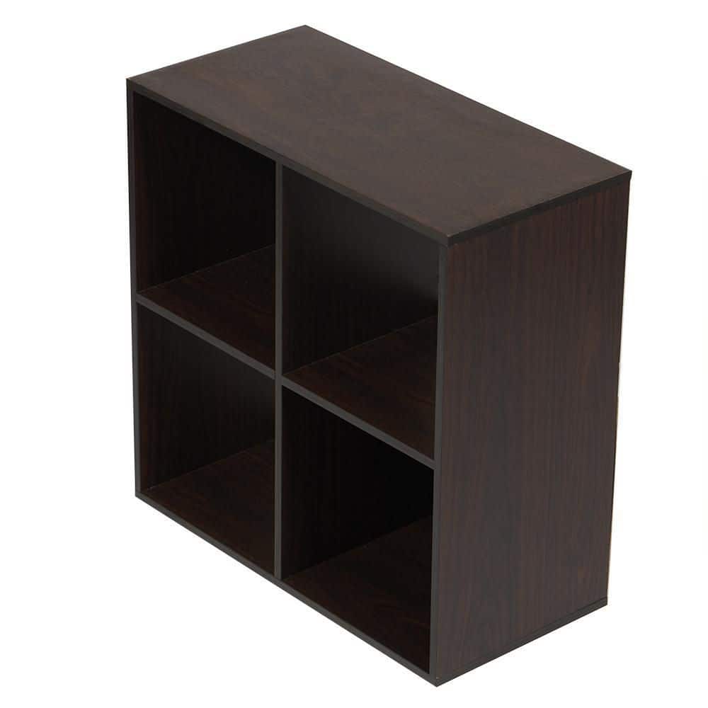 Home Basics Open and Enclosed Espresso 4 MDF Cube Organizer HDC92669 ...