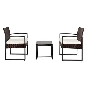 Foredawn Boho 3-Piece Handwaven Wicker Patio Conversation Set with ...