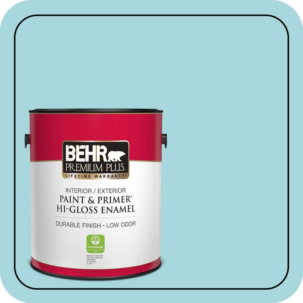 BEHR PREMIUM PLUS 1 gal. #520C-3 Rapture Blue Hi-Gloss Enamel Interior ...