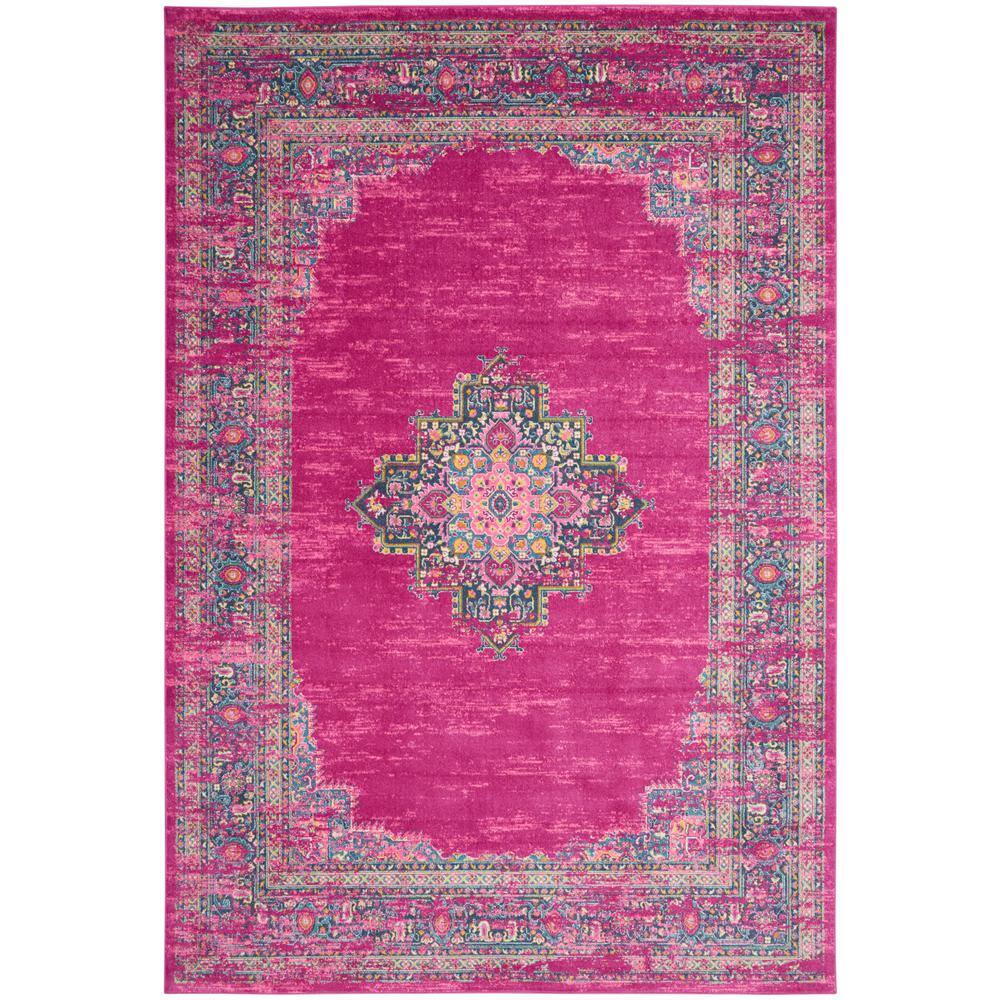 Nourison Passion Fuchsia 9 ft. x 12 ft. Bordered Transitional Area Rug ...