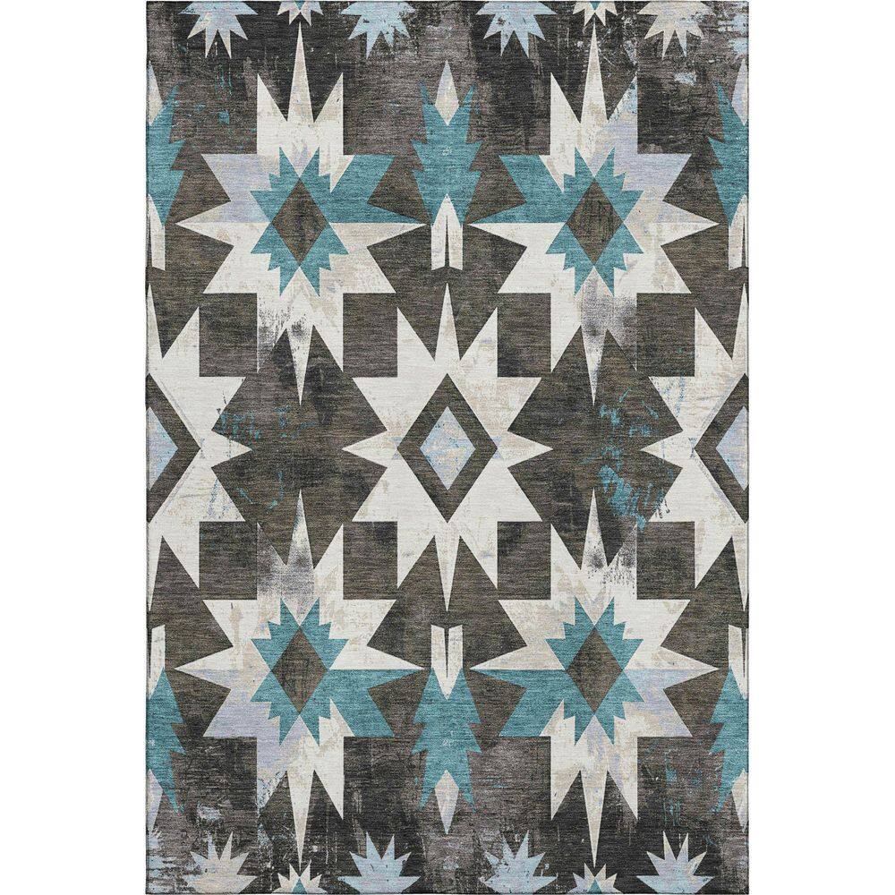 Addison Rugs Mayfield Premium Machine Washable Abstract AMF1893 Coffee ...