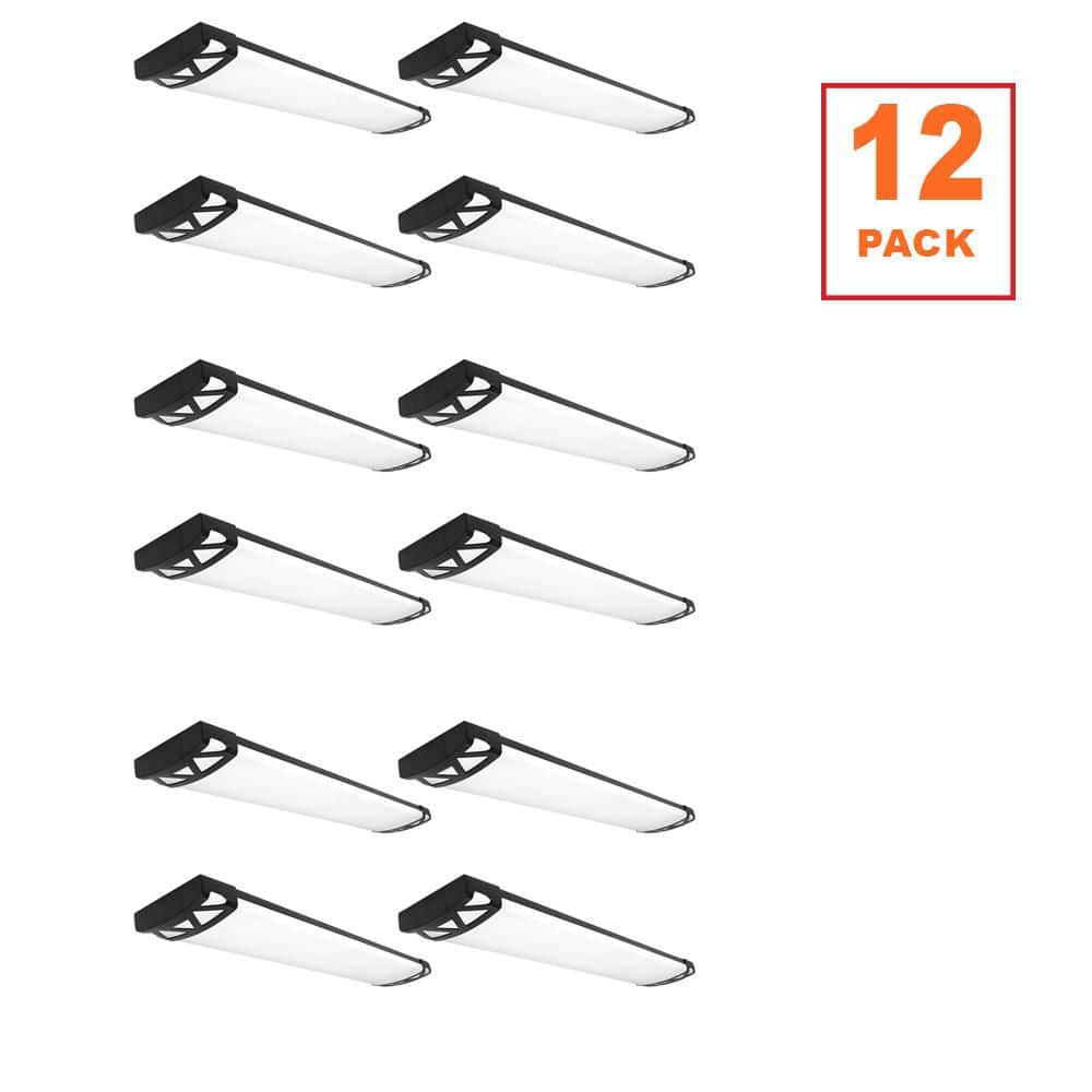 Commercial Electric 12-Pack 4 ft. Matte Black Triangle End Caps 5250LM ...