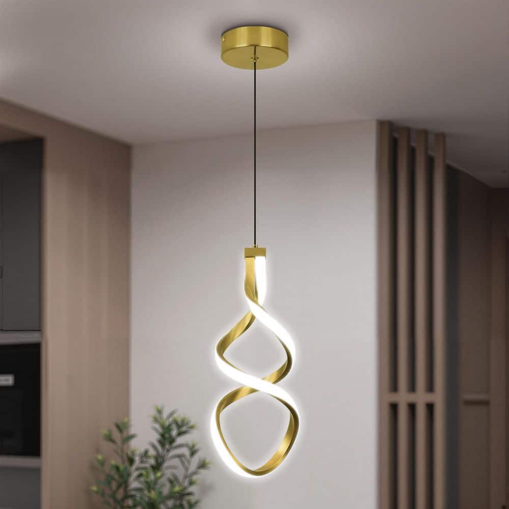 Henveton Jasslynn 1-Light 15-W Modern Brushed Brass Integrated LED ...