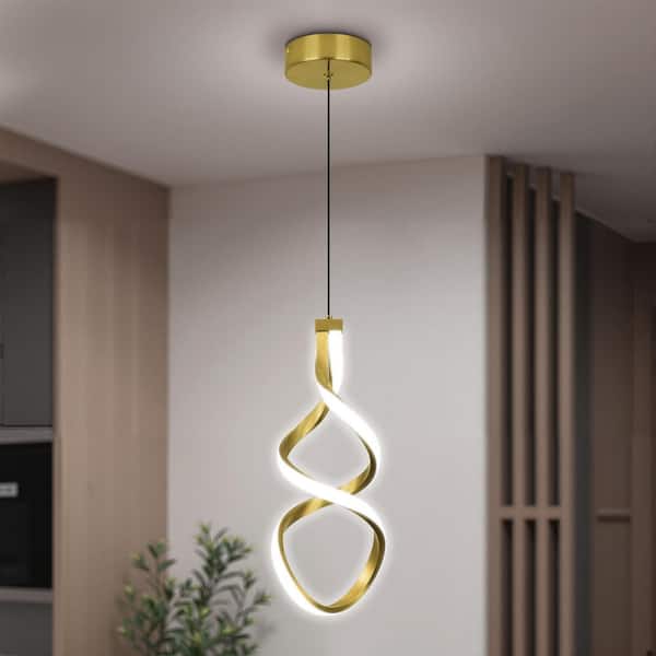Henveton Jasslynn 1-Light 15-W Modern Brushed Brass Integrated LED ...