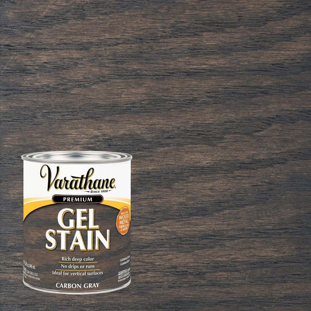 Varathane 1 qt. Carbon Gray Semi-Transparent Gel Interior Wood Stain ...