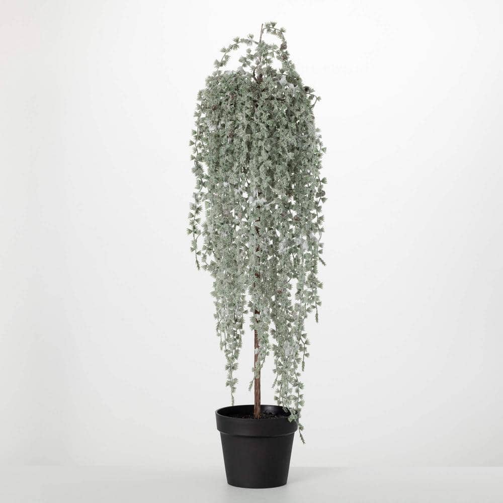 SULLIVANS 40 in. Artificial Draping Snowy Pine Christmas Tree TR1214 ...