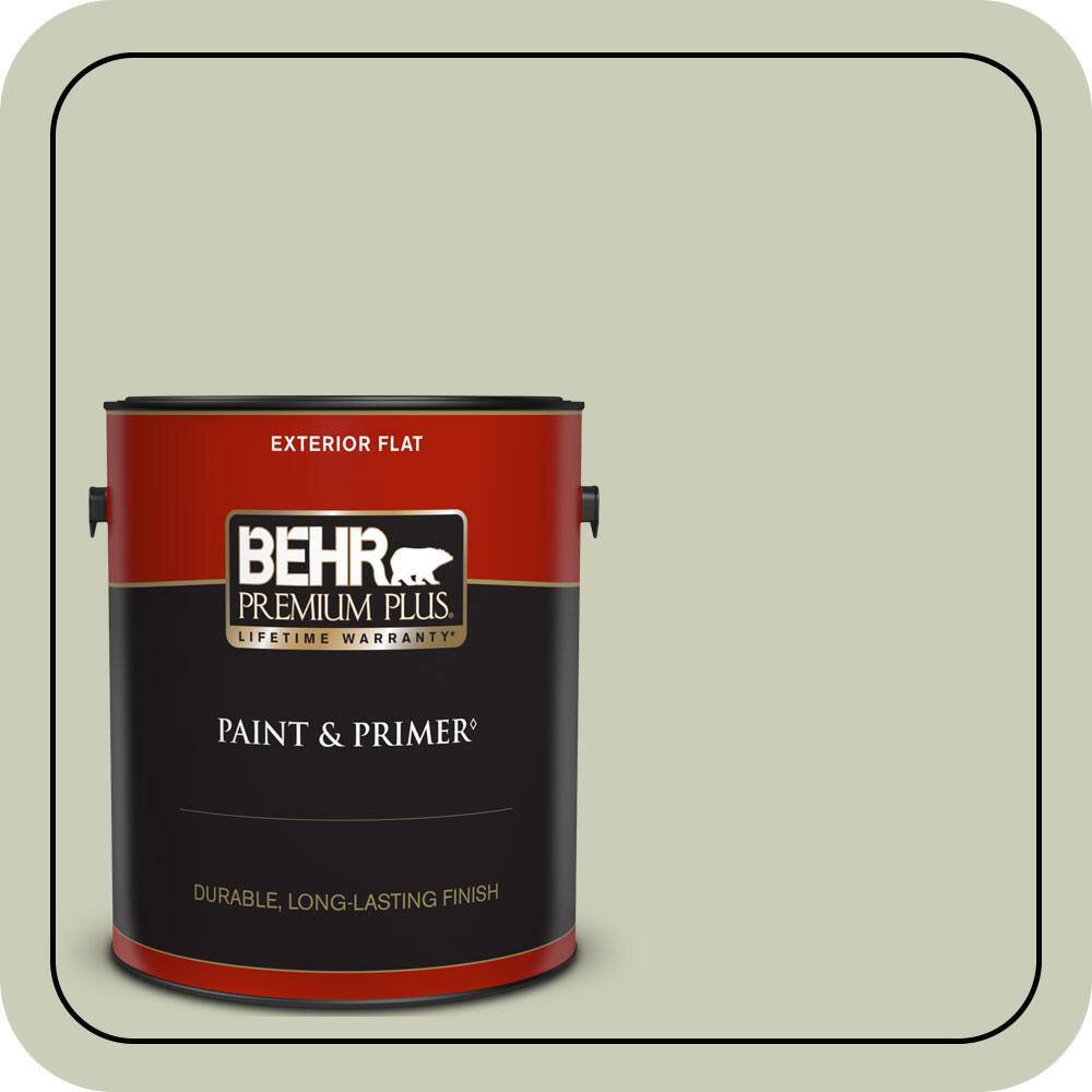 BEHR PREMIUM PLUS 1 gal. #S380-2 Morning Zen Flat Exterior Paint ...