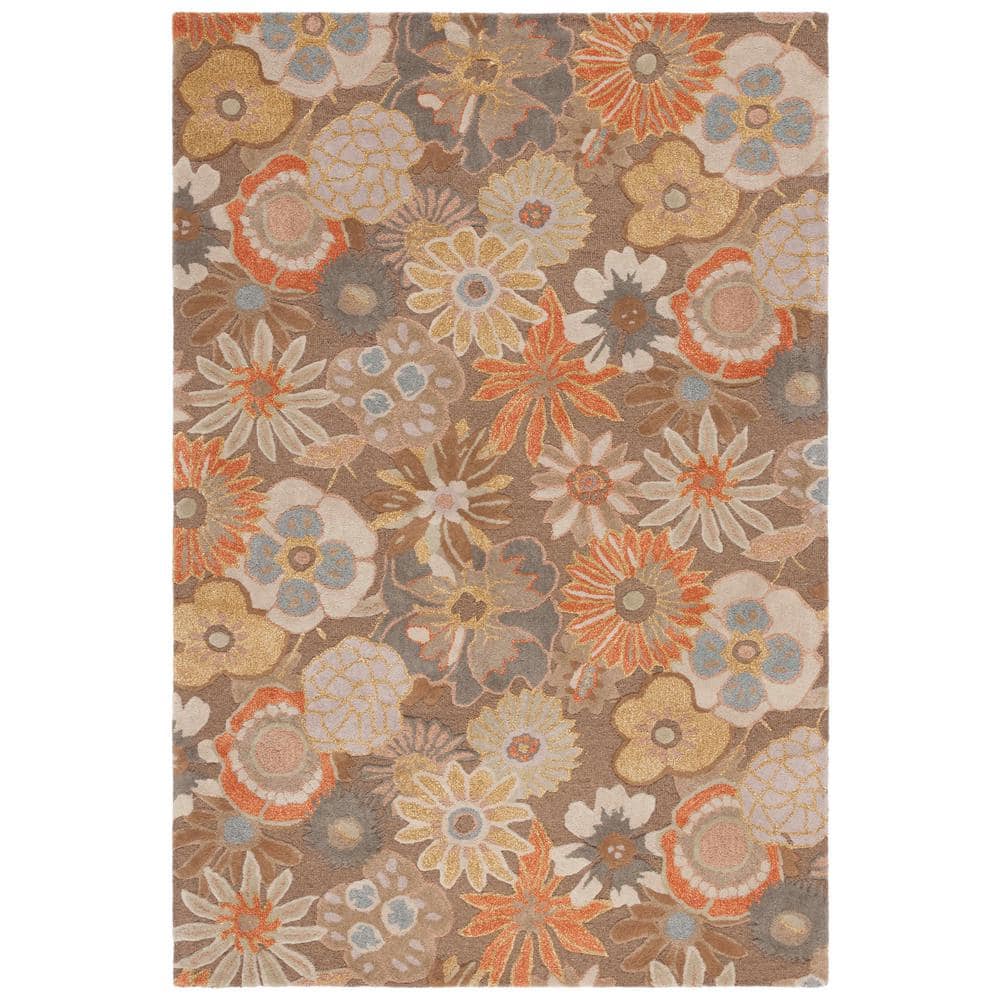 SAFAVIEH Soho Brown/Multi Doormat 2 ft. x 3 ft. Floral Antique Area Rug ...
