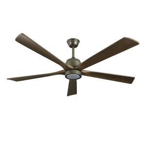 Oaks Aura Hakola 60 in. Indoor Modern Olive Wood Ceiling Fan with Light ...